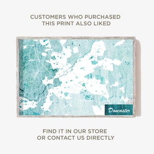 Doncaster Map - Original Art Print - City Street Map of Doncaster ...