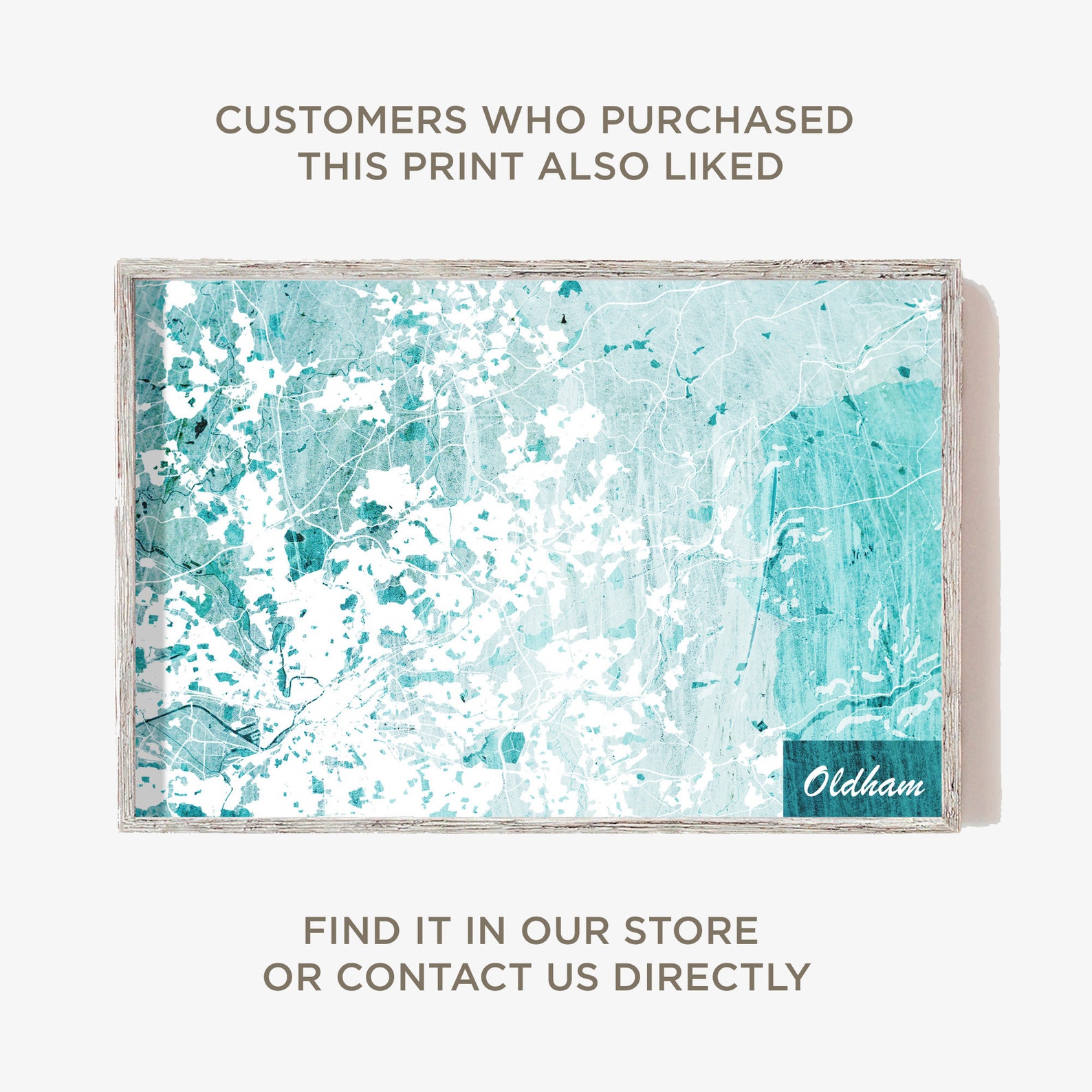 Oldham Map Original Art Print City Street Map of Oldham - Etsy