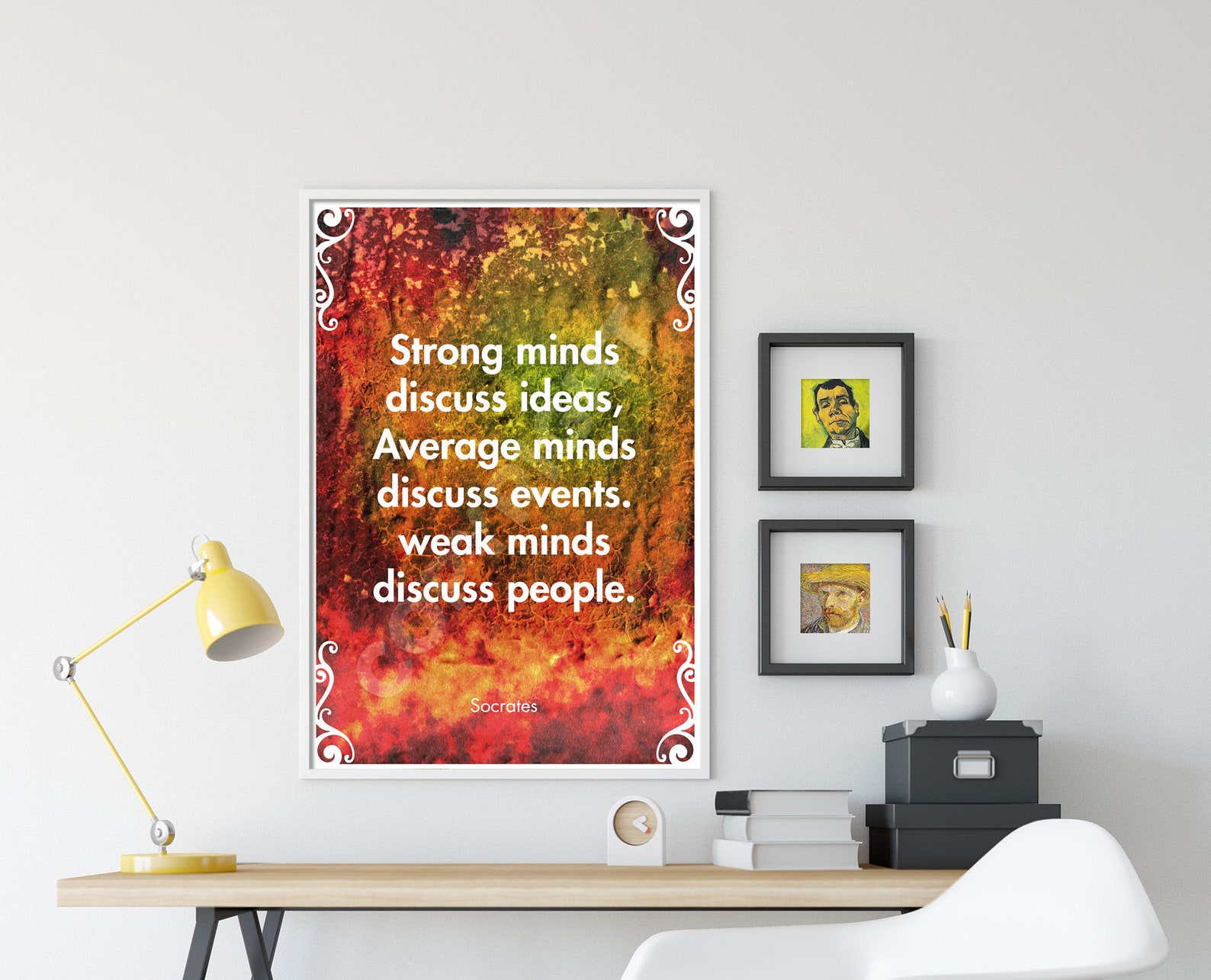 Socrates Quote Poster strong Minds Discuss Ideas - Etsy Denmark