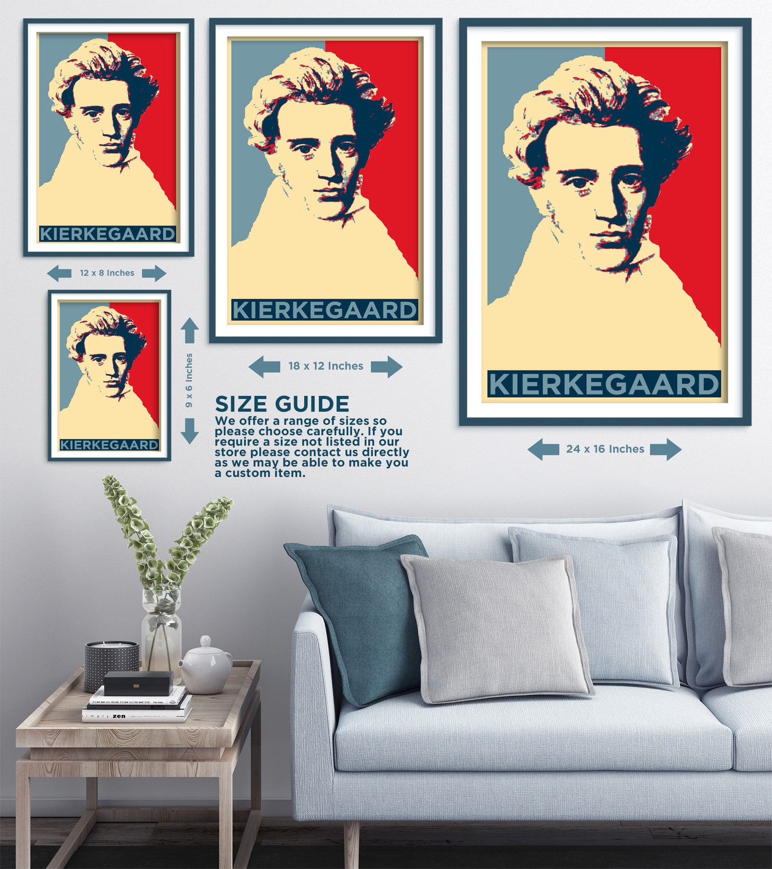 Søren Kierkegaard Original Art Print - Photo Poster Gift Home Wall ...