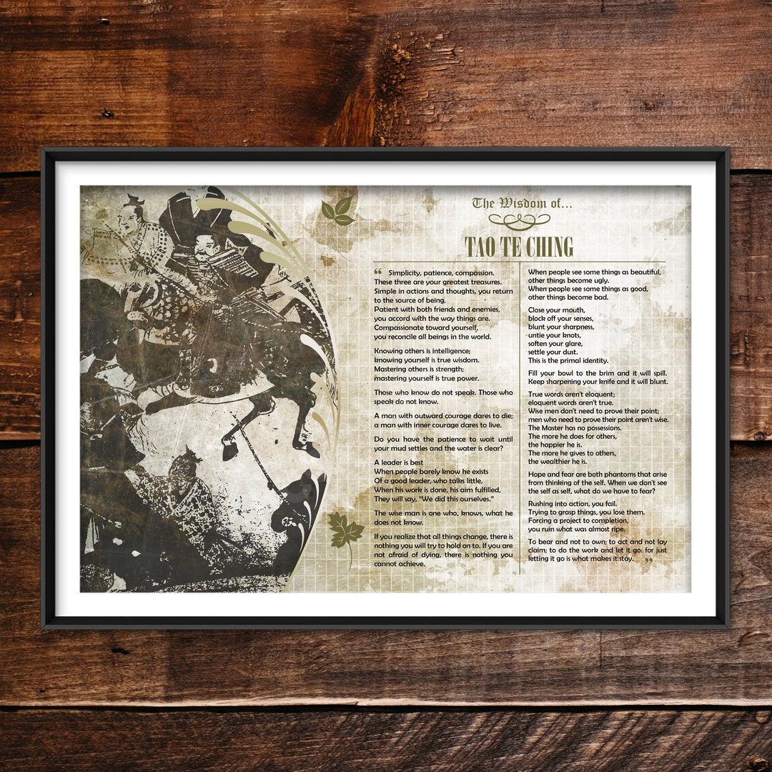 The Tao Te Ching Greatest Quotes - Original Art Print Featuring His ...