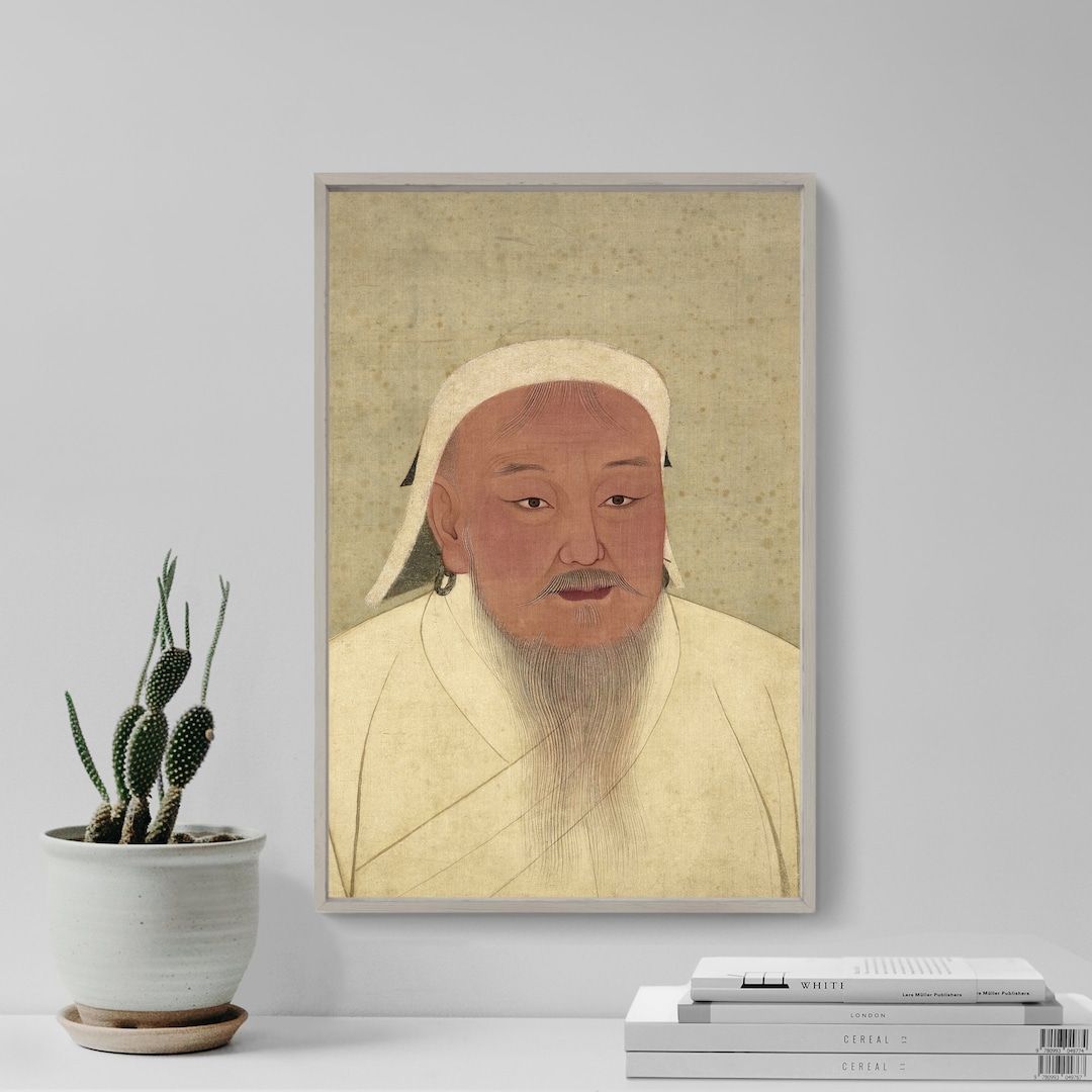 Genghis Khan Portrait (14th Century) - Classic Painting Photo Poster ...