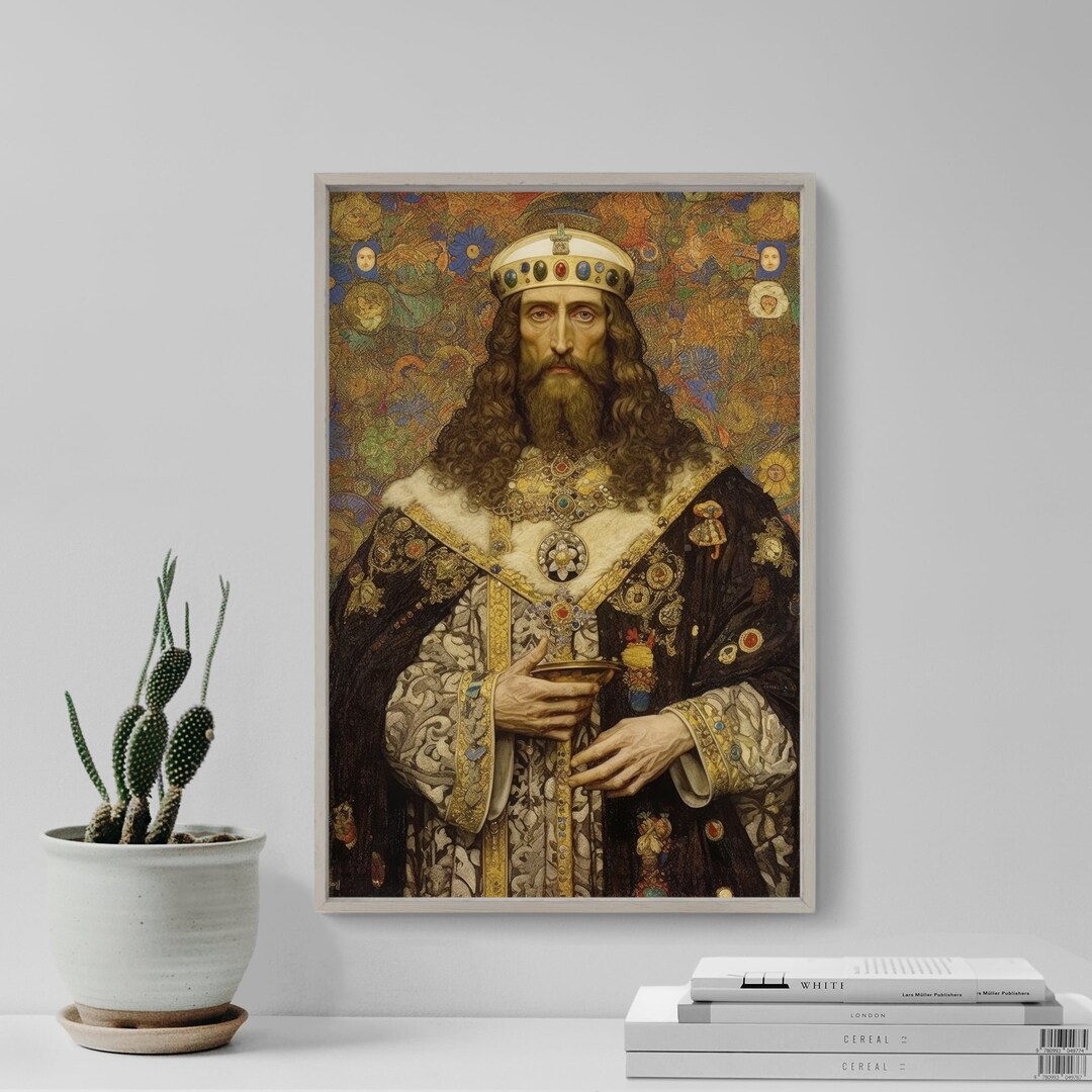 English Monarch William the Conqueror Inspired by Gustav Klimt / Foley ...