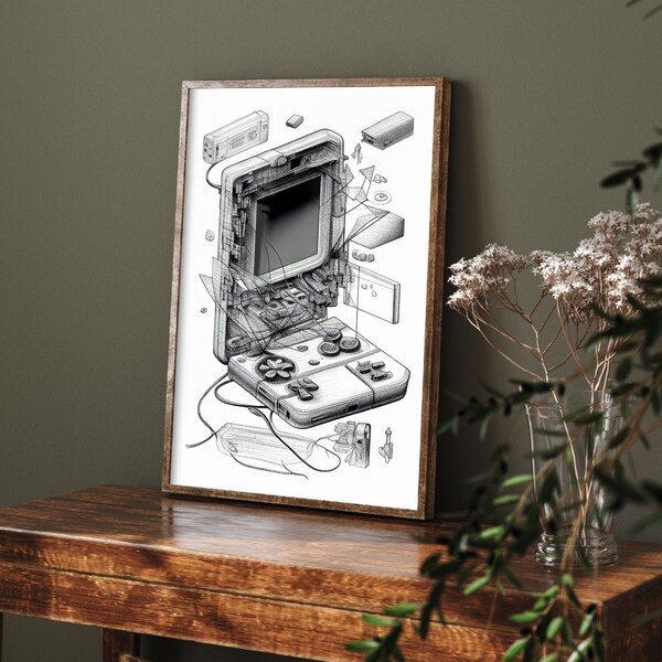 Exploded Game Console Poster - Etsy