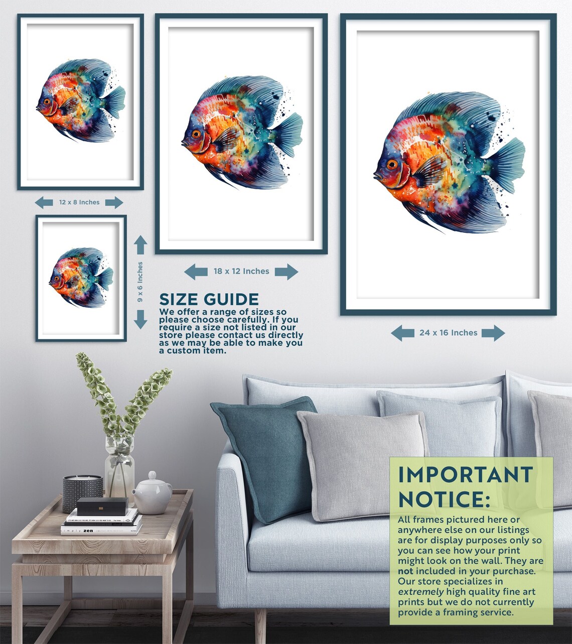 Watercolour Animal Discus - Art Print Poster Painting - Museum Quality ...