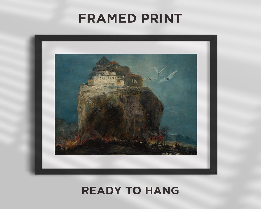 FRAMED PRINT - Francisco Goya - A City on a Rock (1880) - Painting ...