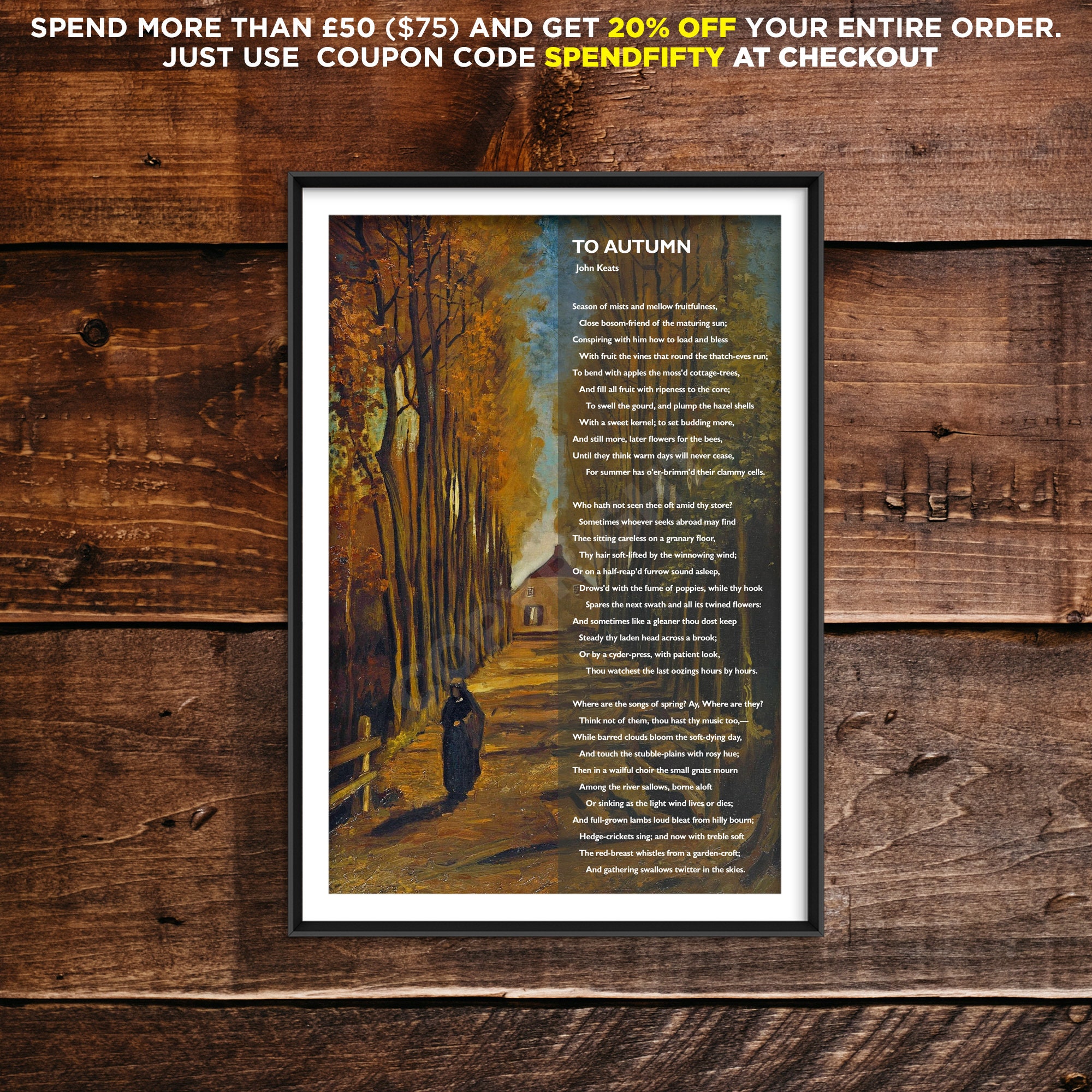 To Autumn Poem by John Keats - Trees - Art Print Poster Gift Photo ...
