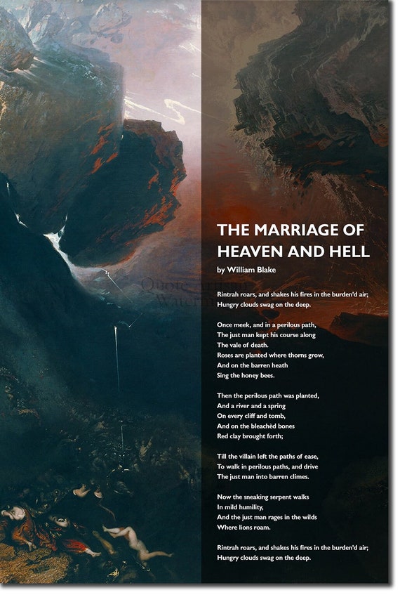 The Marriage of Heaven and Hell Poem by William Blake Heaven | Etsy UK