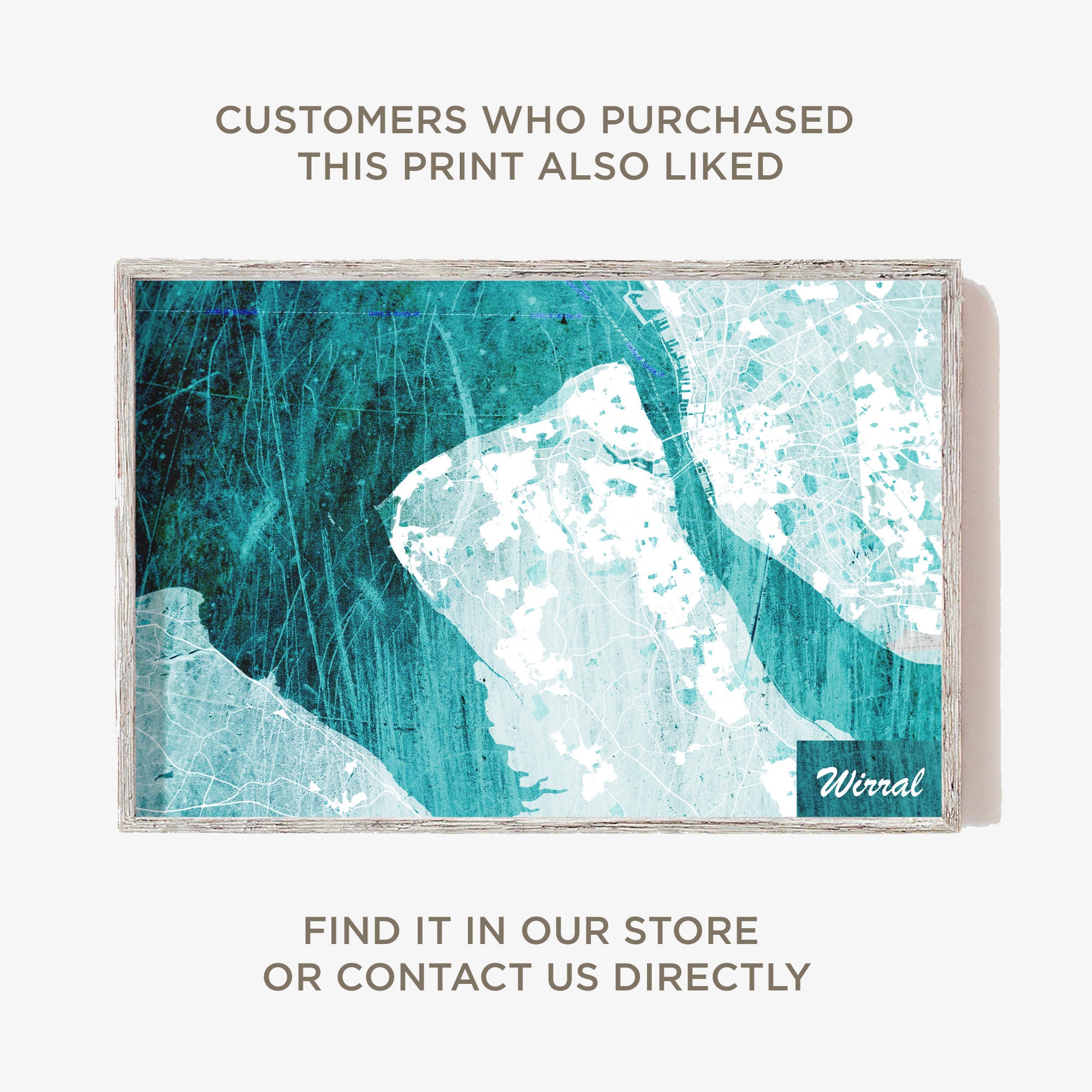 Wirral England UK Map Art Print colourboo - Etsy UK