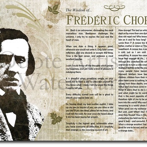 Frederic Chopin Greatest Quotes - Original Art Print Featuring His ...