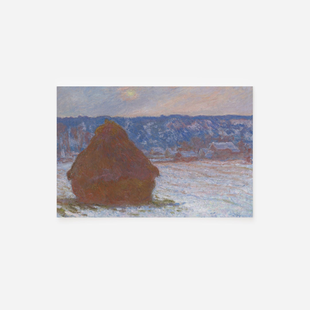 Claude Monet Stack of Wheat Snow Effect Overcast Day 1890 Art Print ...
