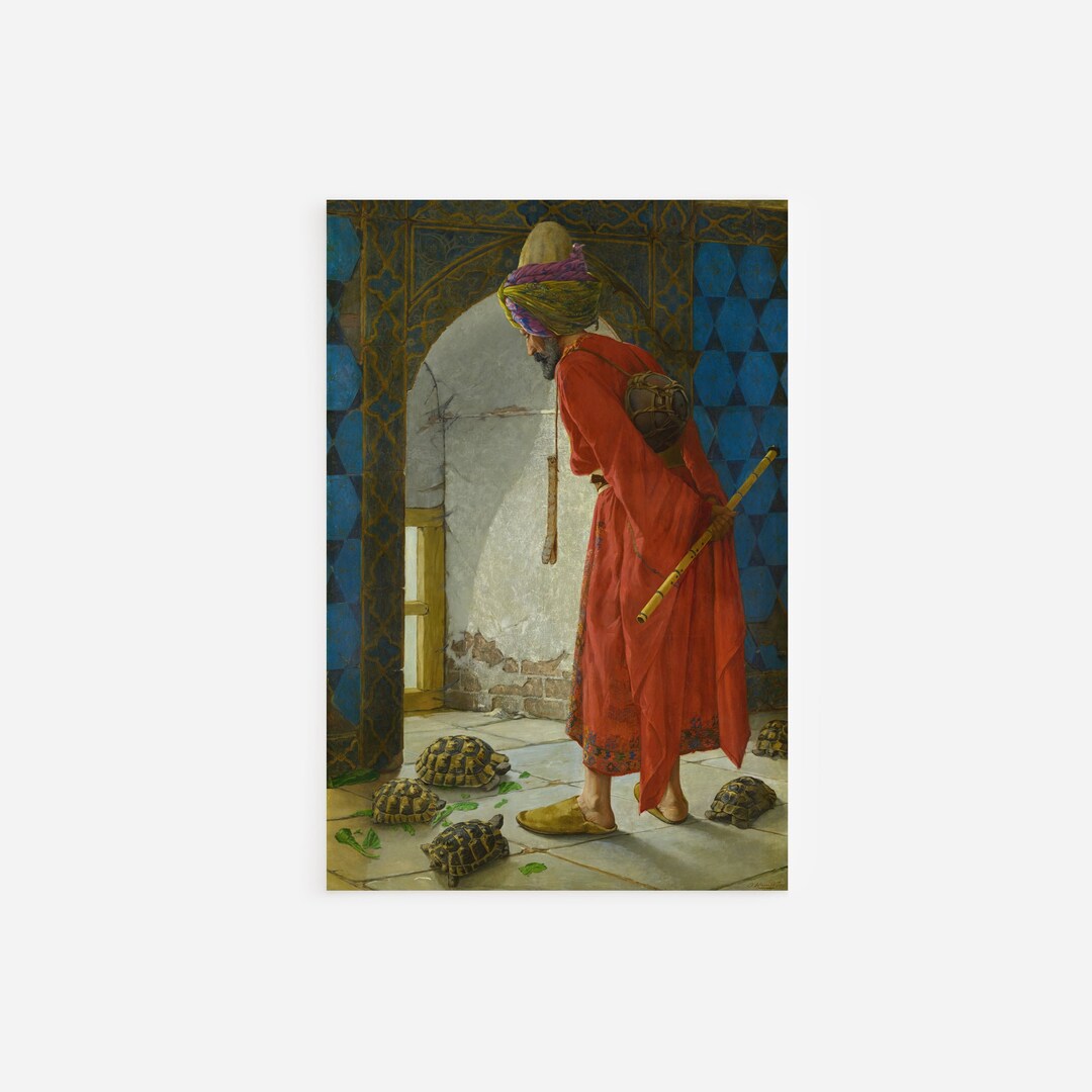 Osman Hamdi Bey - the Tortoise Trainer (1885) - Art Print Poster ...