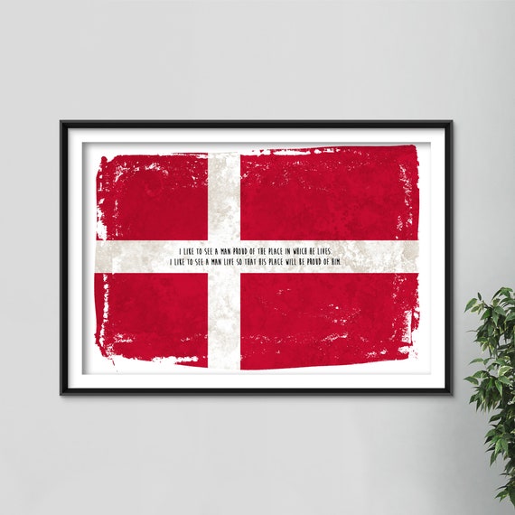 Danish Flag Motivational Print National Pride Quote Unique - Etsy