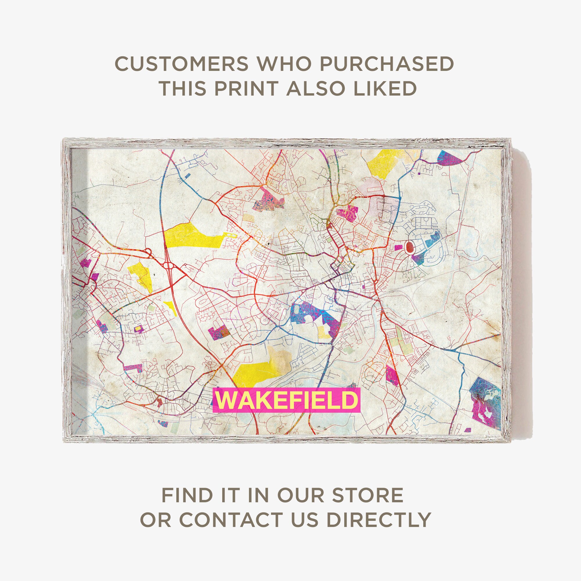 Historic Map of Wakefield (yorkshire) From 1823 (reproduction) Photo ...
