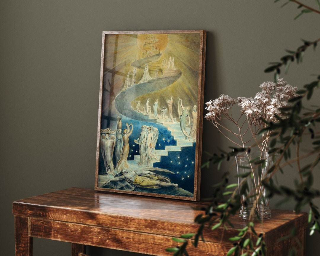 William Blake - Jacobs Dream Ladder (1805) - Classic Painting Photo ...