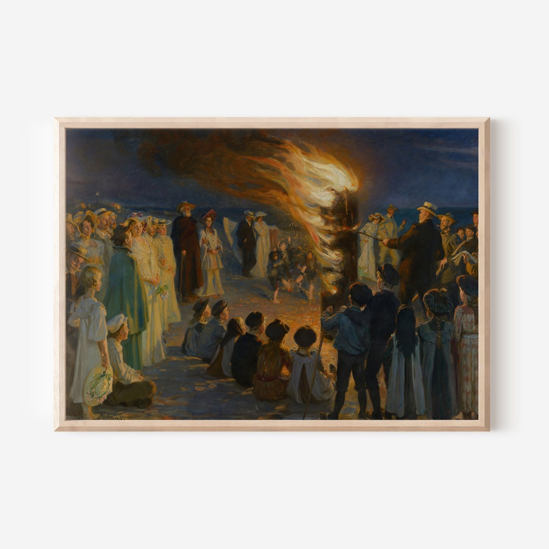 Peder Severin Kroyer - Midsummers Eve Bonfire on Skagens Beach (1906 ...