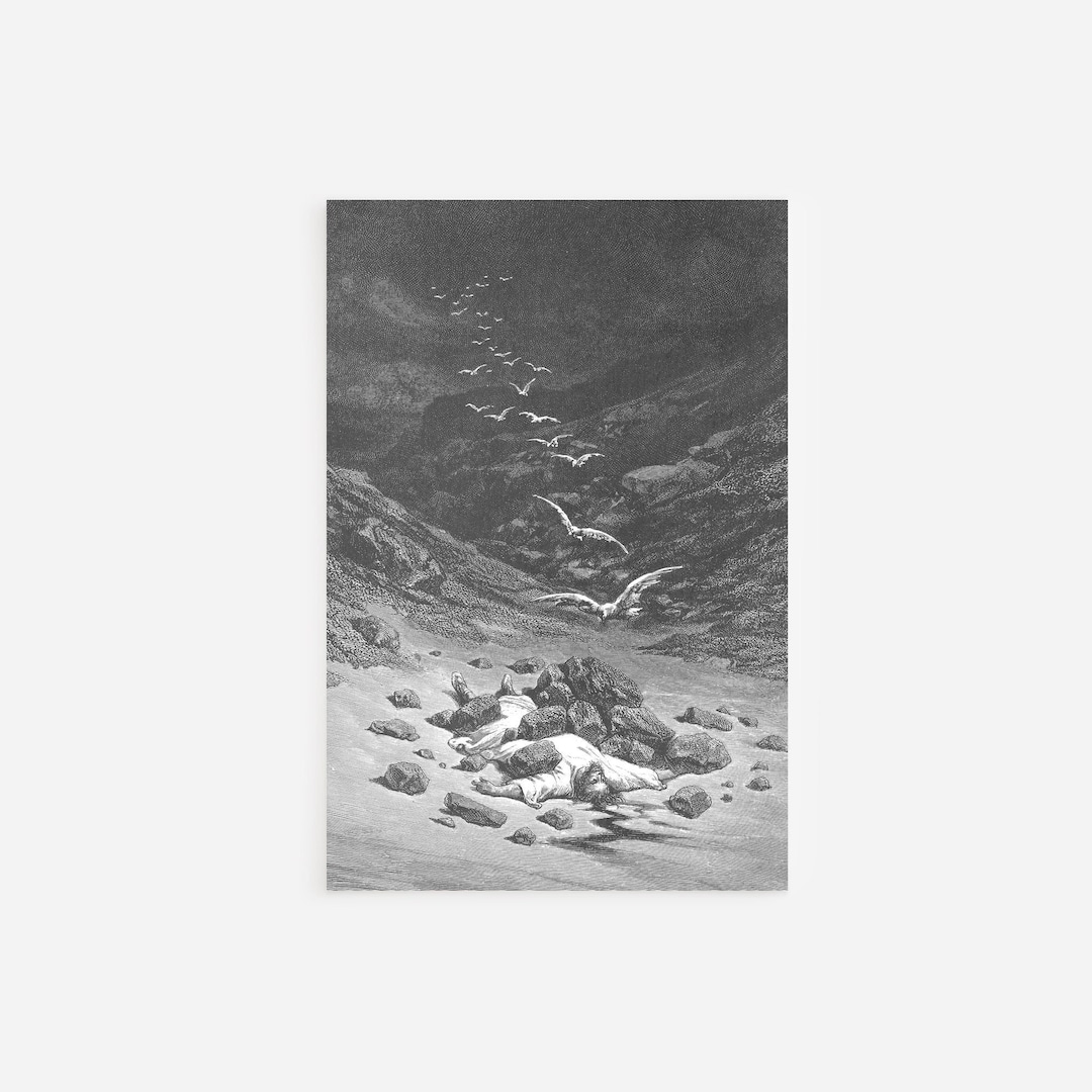 Gustave Dore - Achan is Stoned to Death (1866) - Classic Drawing Photo ...