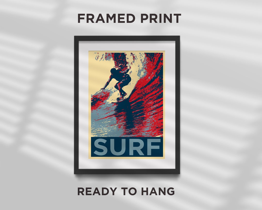 FRAMED PRINT - Surfing Original Art Photo Poster Gift - Hope Surf Sport ...