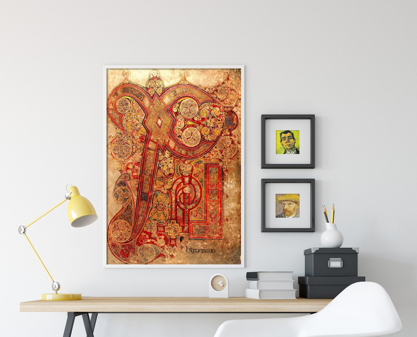 Book of Kells - Chi Rho - Art Print Poster Painting - Museum Quality ...