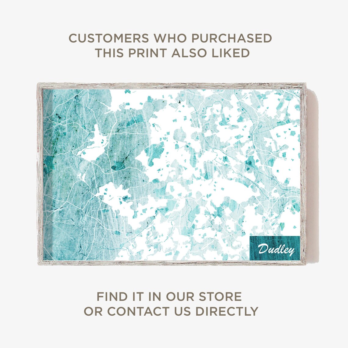 Dudley Map Original Art Print City Street Map of Dudley - Etsy