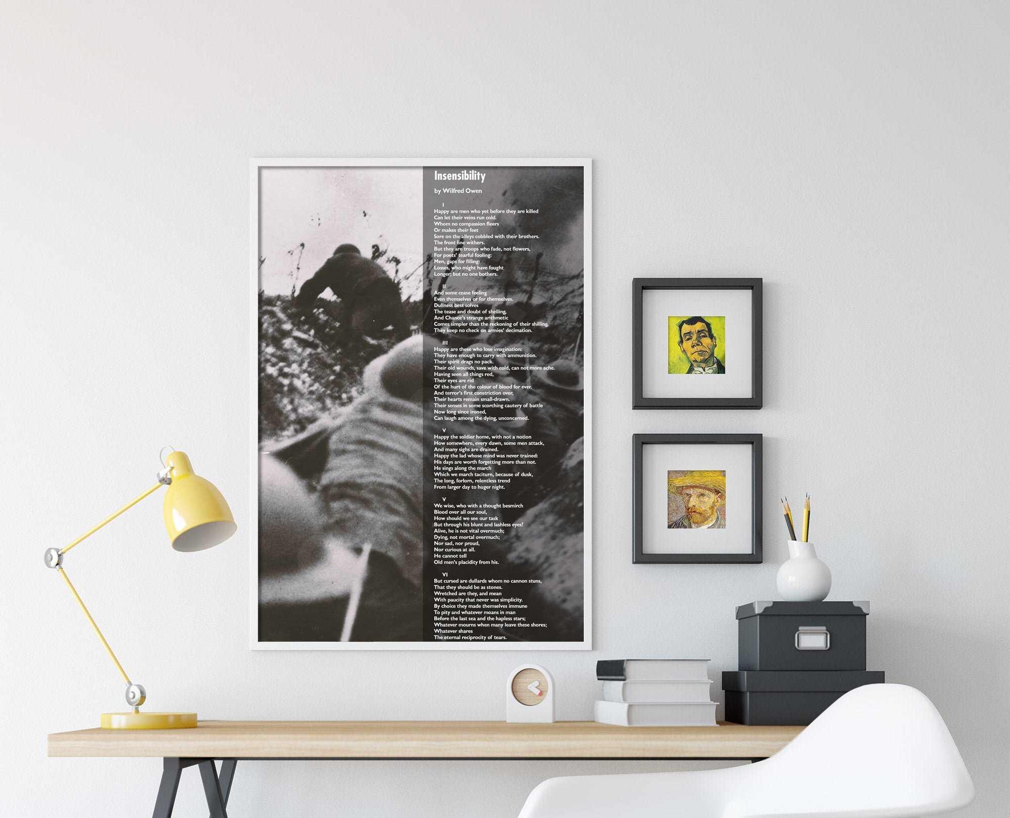 Insensibility Poem by Wilfred Owen - Art Print Poster Gift Photo Quote ...