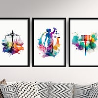 Lady Justice Art Framed Wall Art Goddess of Justice Office Wall Hanging ...
