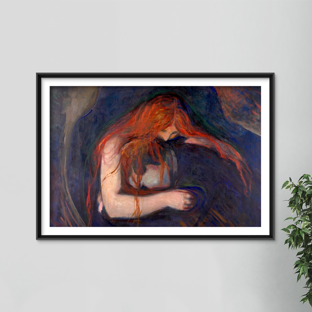 Edvard Munch - Vampire (1895) - Painting Photo Poster Print Art Museum ...