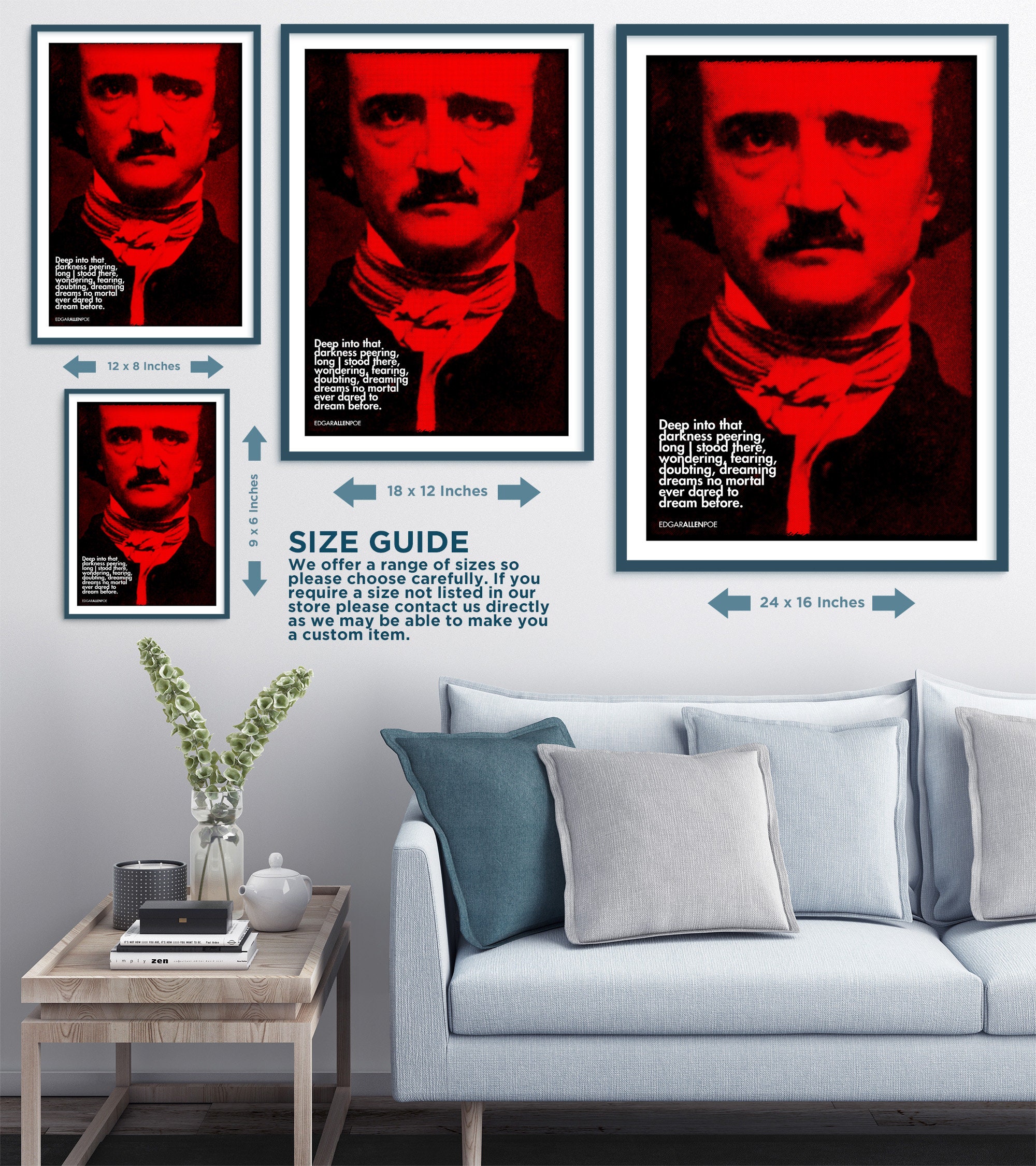Edgar Allan Poe Original Art Print Photo Poster Gift Quote - Etsy UK