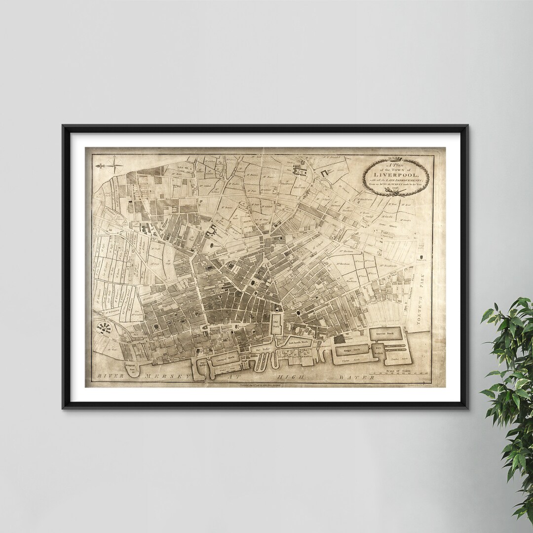 Historic Liverpool Map From 1796 (reproduction) Photo Poster Print Gift ...