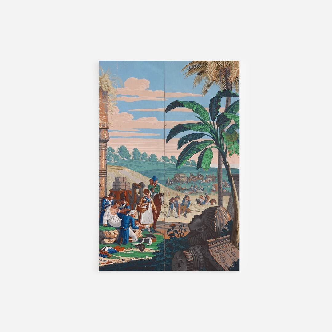 Joseph Dufour the Battle of Heliopolis Scenic Wallpaper 1818 Art Print ...