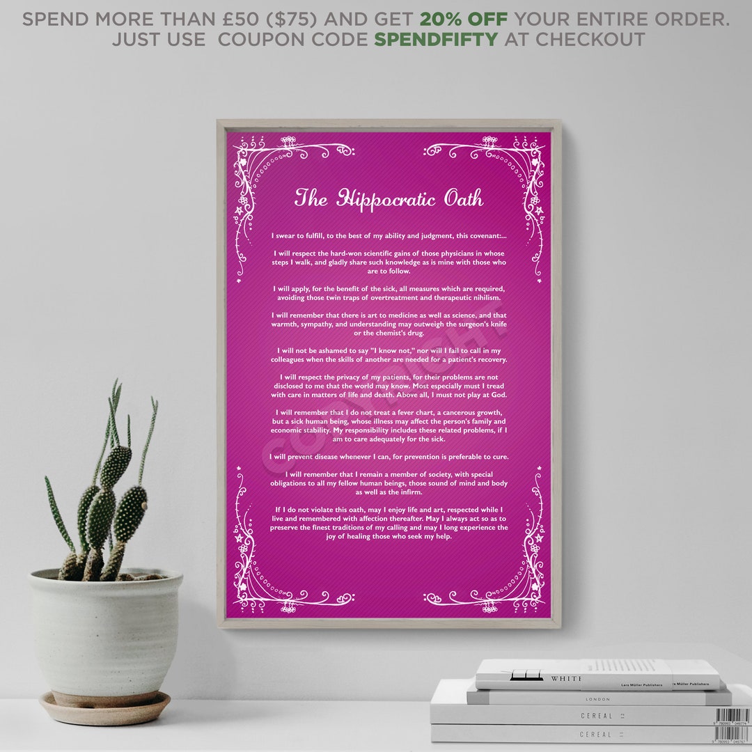 The Hippocratic Oath Doctor's Promise and Commitment Original Poster ...