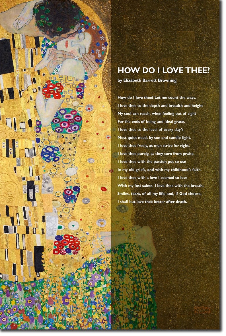 How Do I Love Thee? - Poem by Elizabeth Barrett Browning - Art Print ...