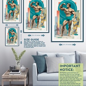 Bodybuilding Vintage Posters 4 - Art Print Poster Painting - Giclee ...