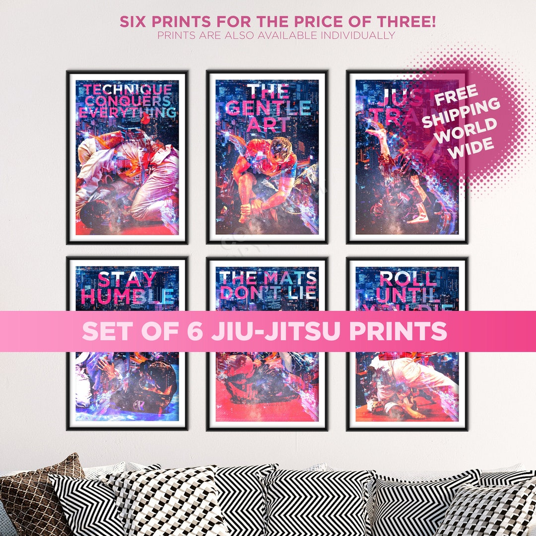Set of Six Jiu-jitsu Prints Motivational BJJ Posters Wall - Etsy