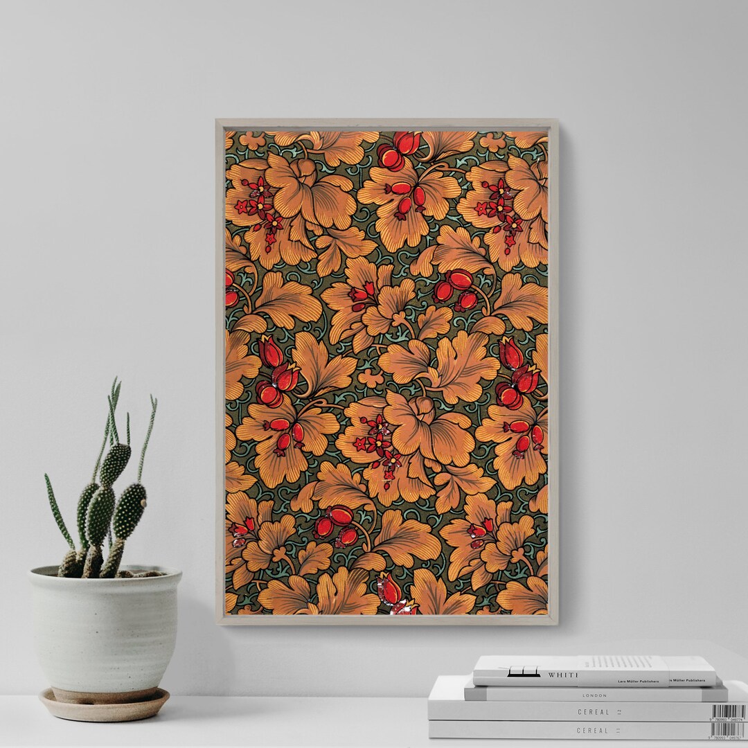 William Morris - Floral and Leaf Pattern (1875) - Classic Print Poster ...