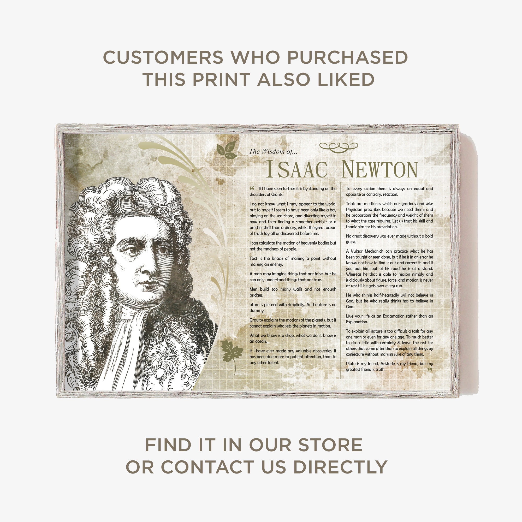 Isaac Newton Quote Poster "the Shoulders of Giants..." Photo Poster Art ...