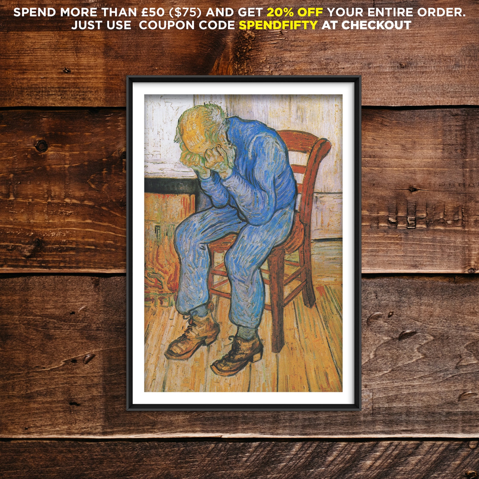 Vincent Van Gogh - at Eternity's Gate / Sorrowing Old Man (1890) - Art ...