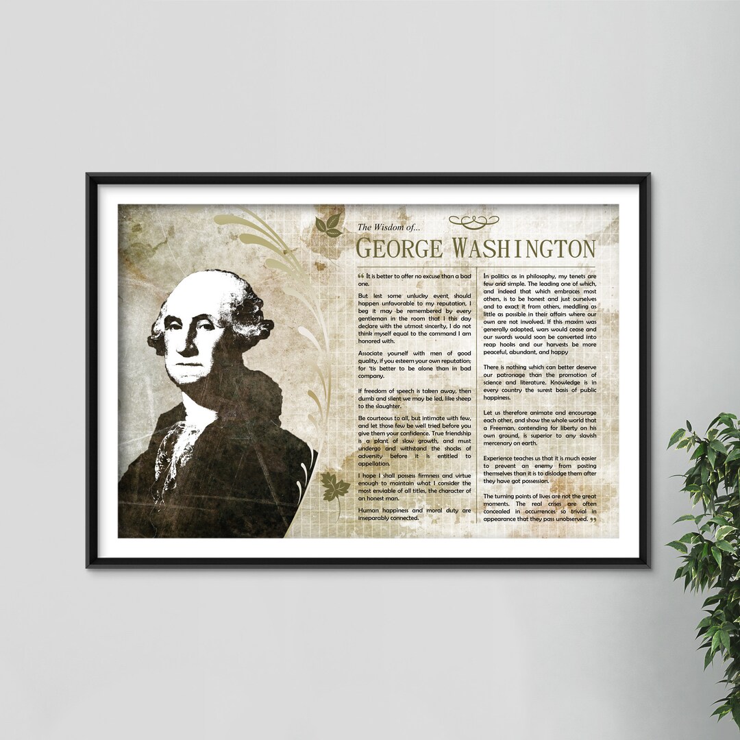 The Wisdom of George Washington - Original Art Print Featuring His ...