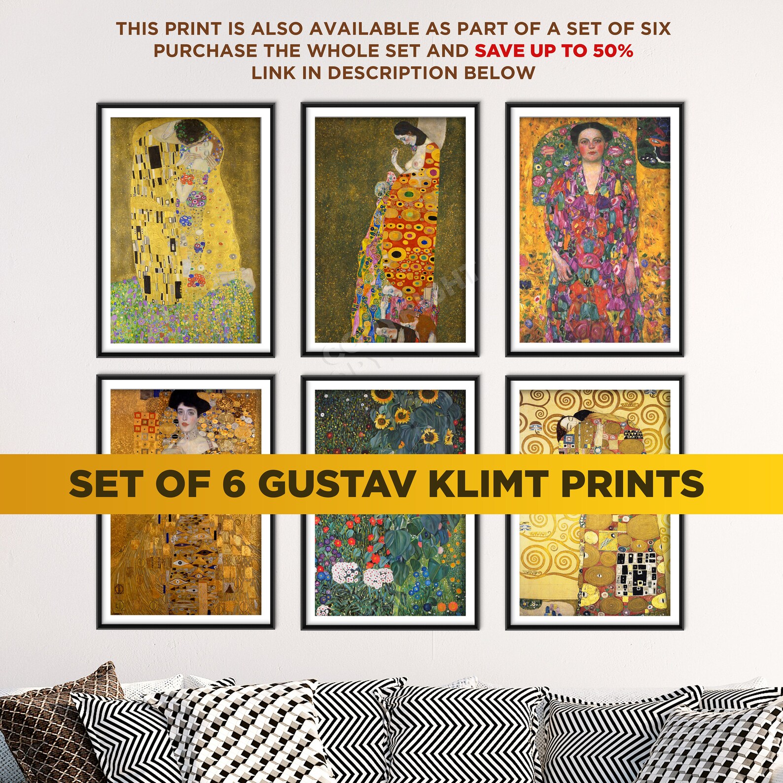 Gustav Klimt Photo Poster Print Art Gift - Farm Garden With Sunflowers ...