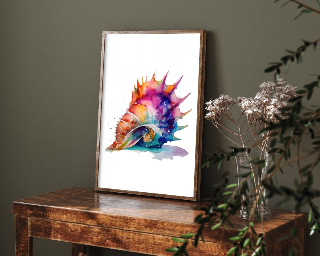 Watercolour Animal Conch - Art Print Poster Painting - Museum Quality ...
