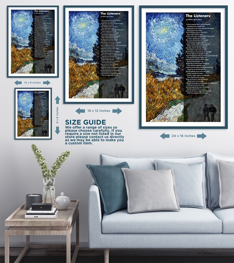 The Listeners Poem by Walter De La Mare starry Night Art - Etsy UK