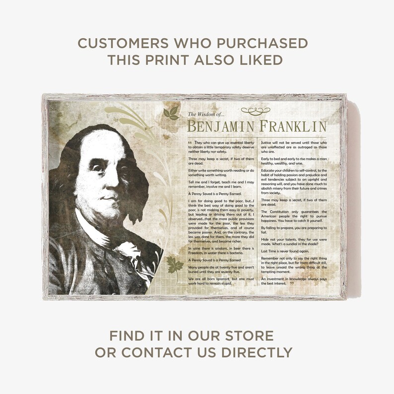 Benjamin Franklin Motivational Quote Poster 2 he That is - Etsy