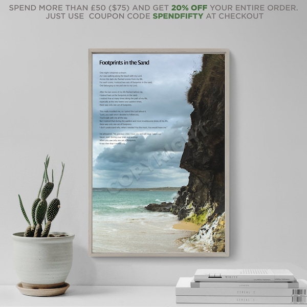 Footprints in the Sand Quote - Etsy