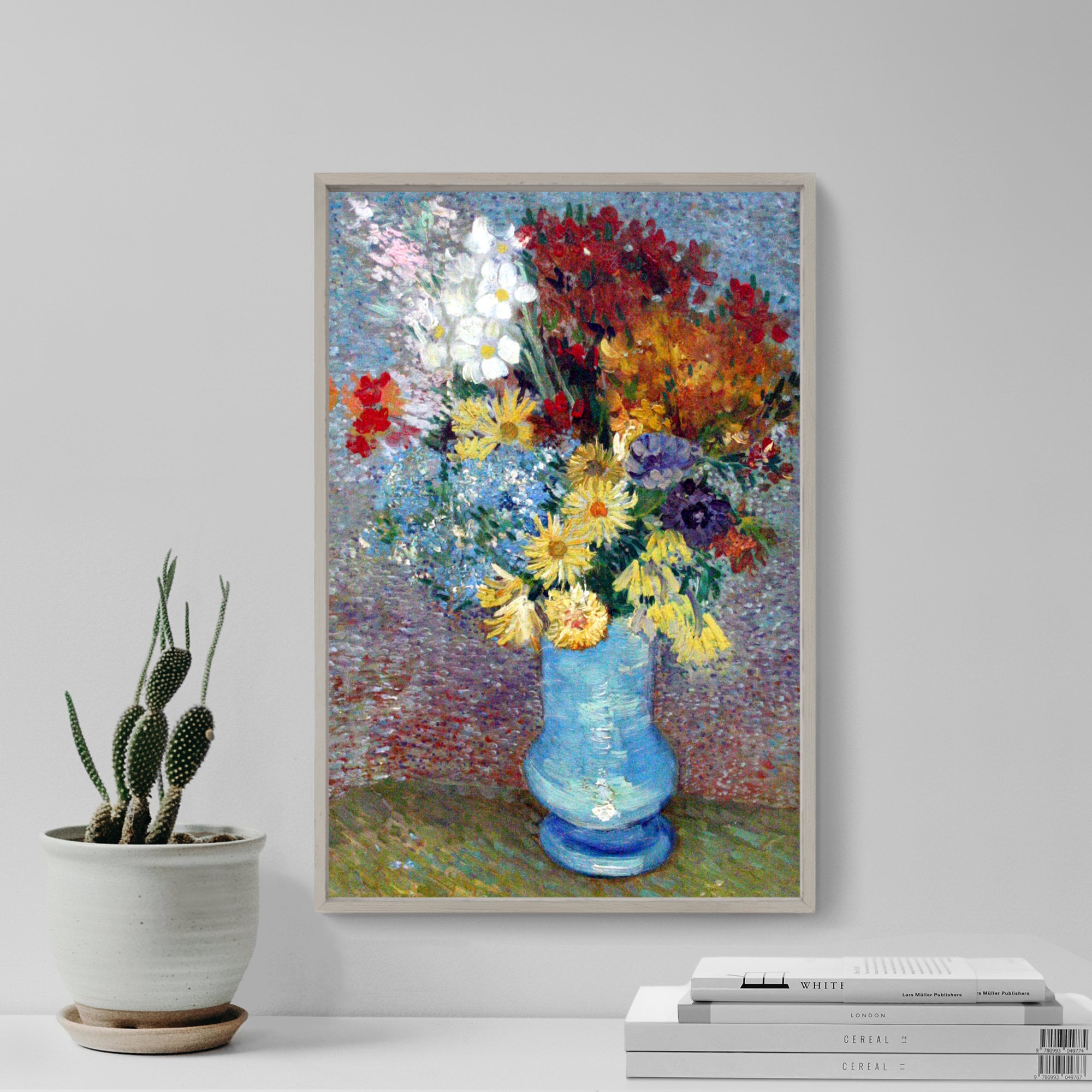 Vincent Van Gogh - Flowers in a Blue Vase (1887) - Art Print Painting ...