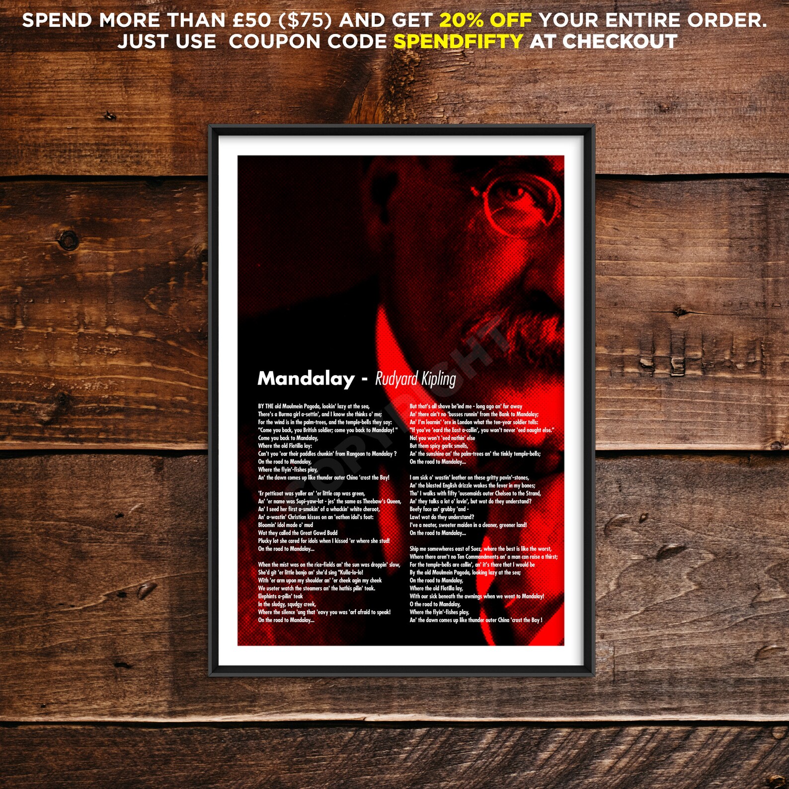Rudyard Kipling Poem Mandalay Poster Original Art Print - Etsy