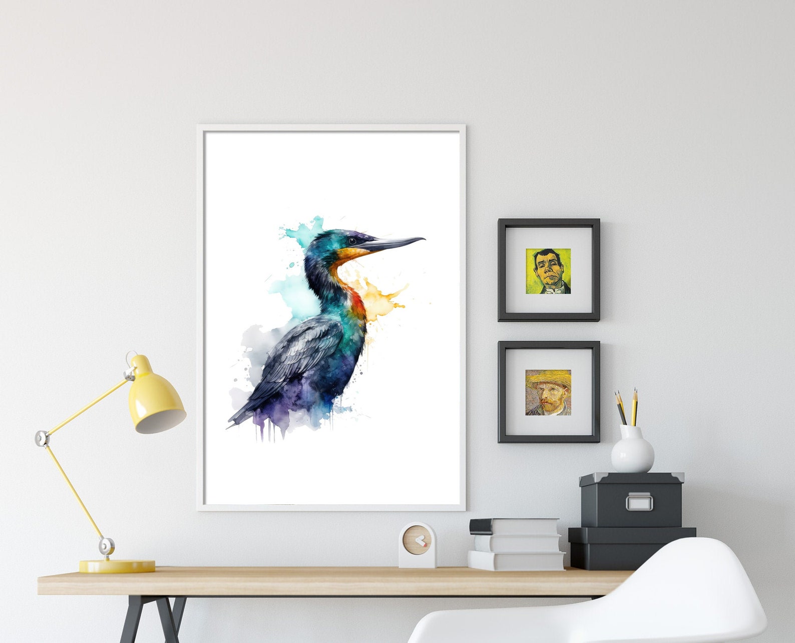 Watercolour Animal Cormorant - Art Print Poster Painting - Museum ...