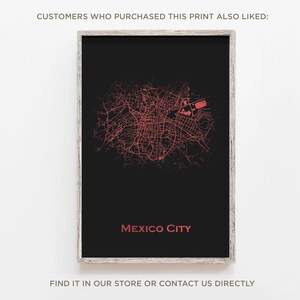 Mexico City Map - Original Art Print - City Street Map of Mexico City ...