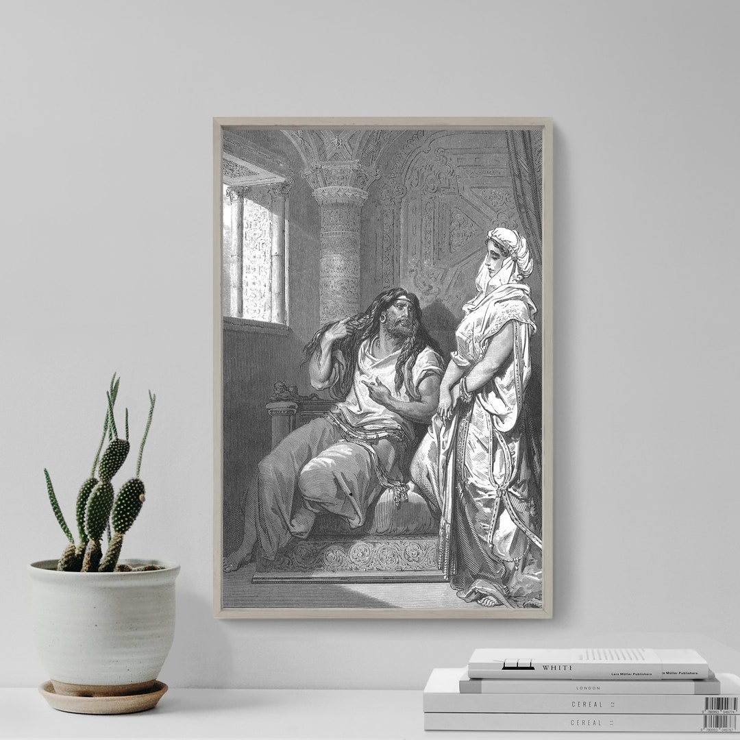 Gustave Dore - Samson and Delilah (1866) - Drawing Photo Poster Print ...