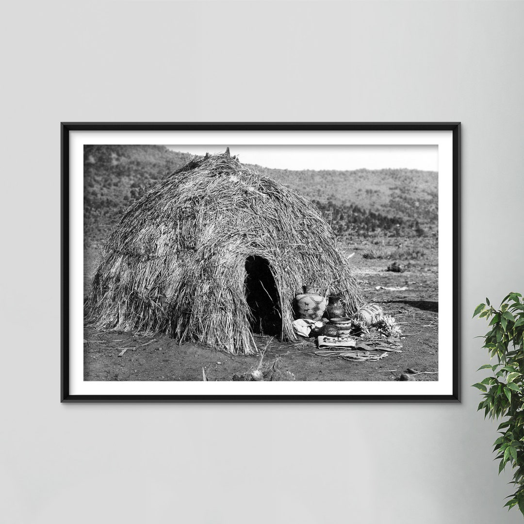 Edward Curtis - Apache Wickiup (1903) - Vintage Photograph, Photo ...