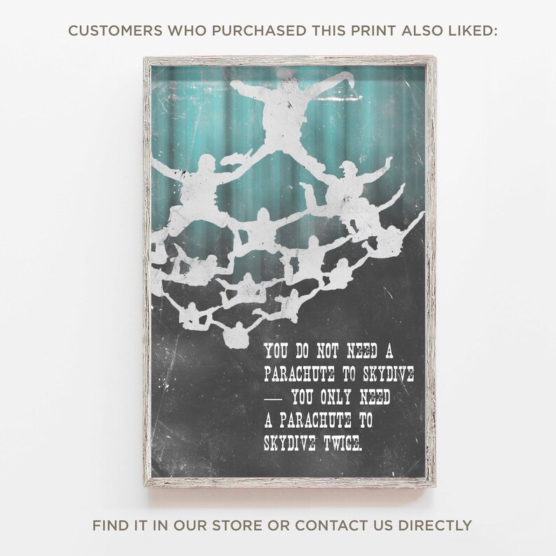 Skydiving Motivational Poster 01 "who is the Happier Man?" Original Art ...